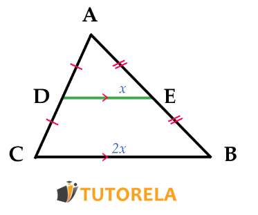 Middle segment of a triangle - Examples, Exercises and Solutions | Tutorela